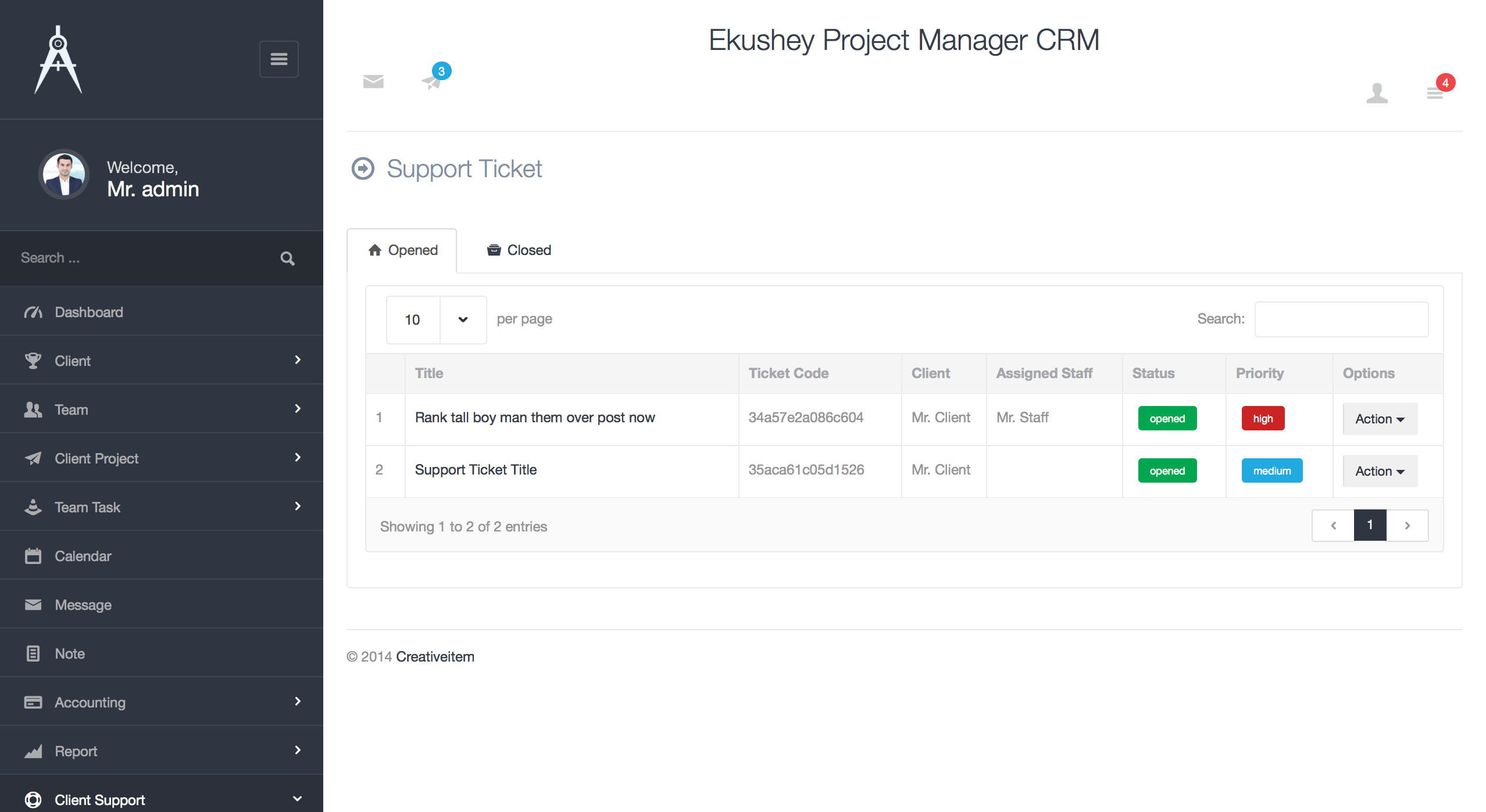 Ekushey Project Manager CRM by Creativeitem | CodeCanyon
